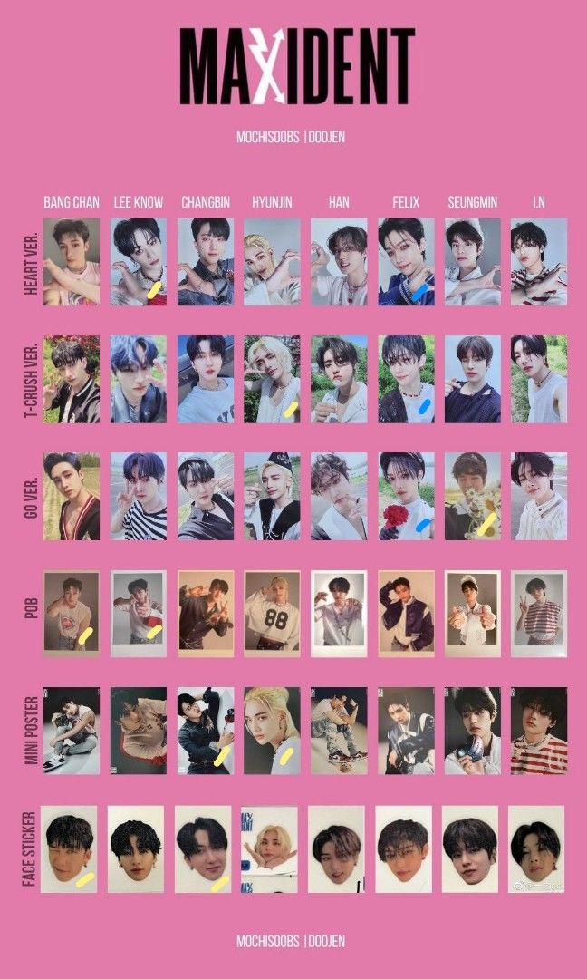 [WTS/WTT] stray kidz skz maxident t-crush and heart album inserts ...