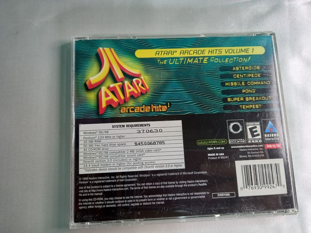 1999 ATARI ARCADE HITS CD THE ULTIMATE COLLECTION, Hobbies & Toys ...