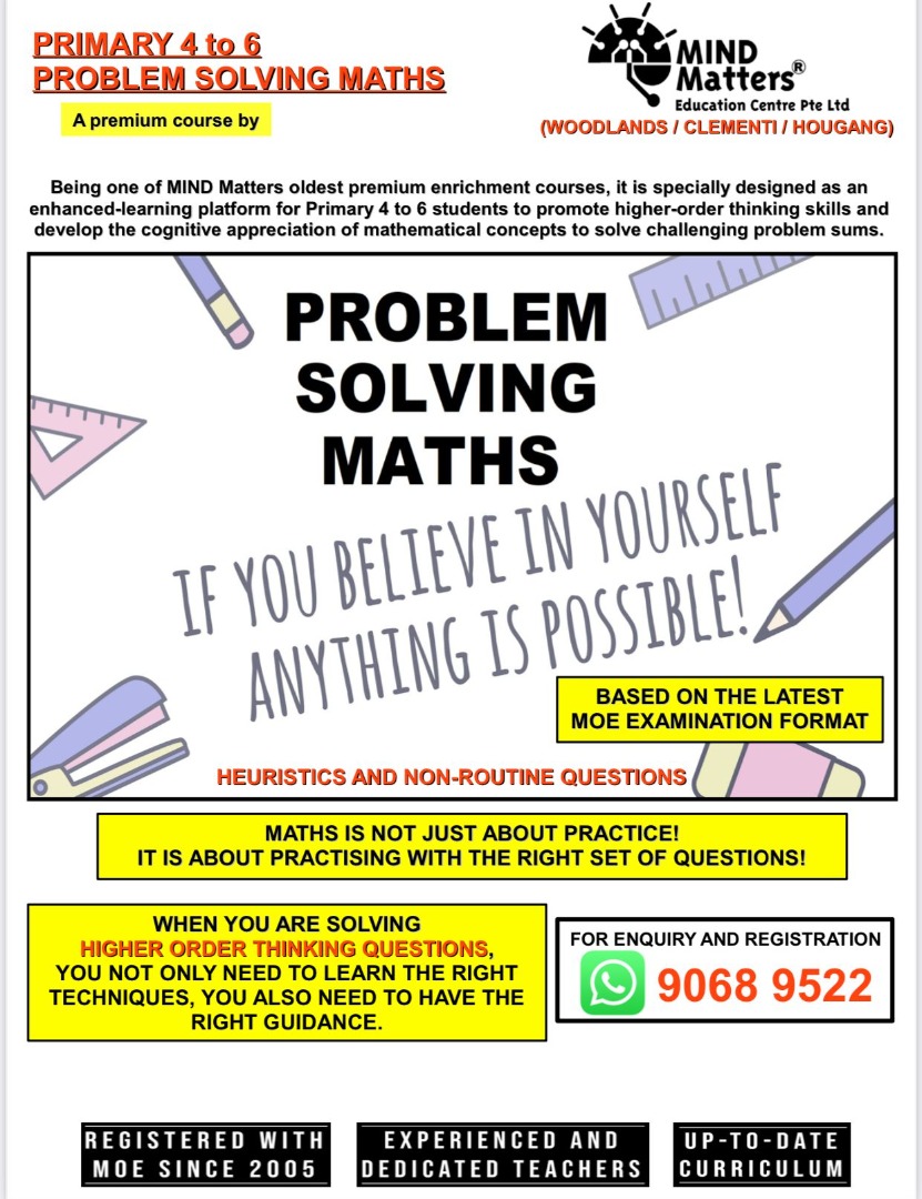 1 x FREE TRIAL - PRIMARY 6 PROBLEM SOLVING MATHS, Learning & Enrichment ...