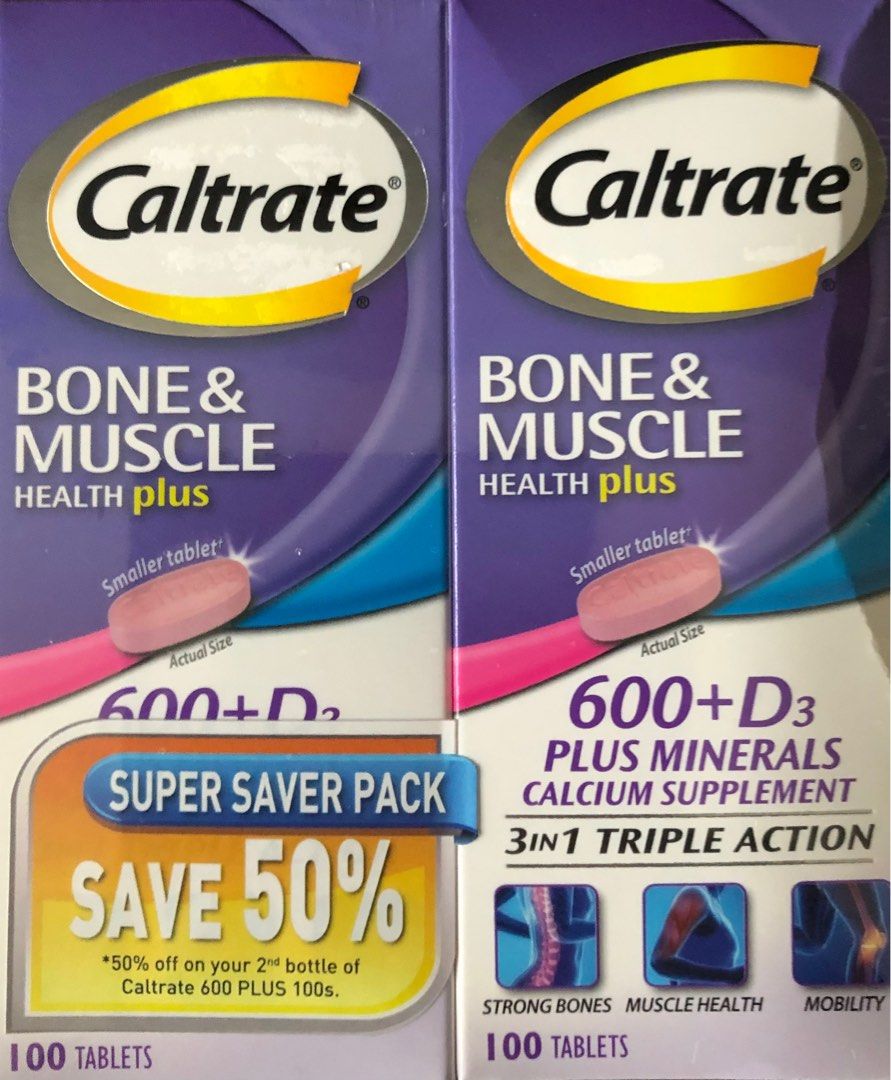 200 tabs CALTRATE Bone and Muscle Health Plus Triple Action Calcium ...
