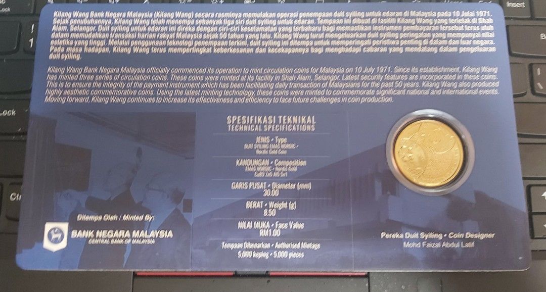 2021 50th penghasilan duit syling rm1 coin card, Hobbies & Toys ...