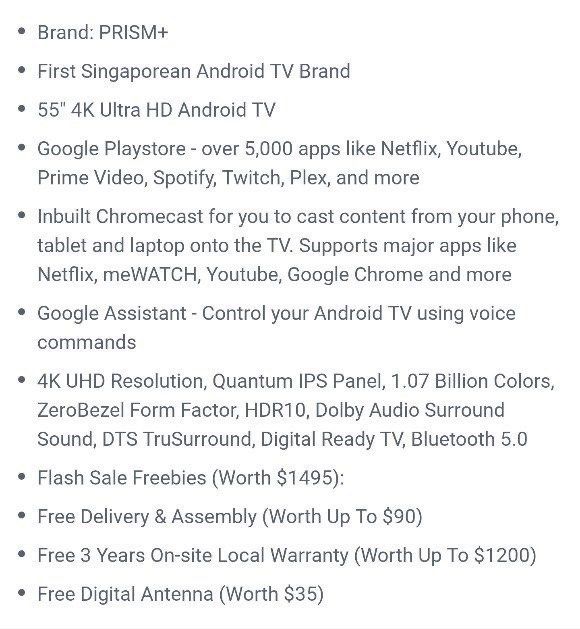 55 inch PRISM+ Q55 Quantum Edition 4K Android/Google TV, TV & Home ...
