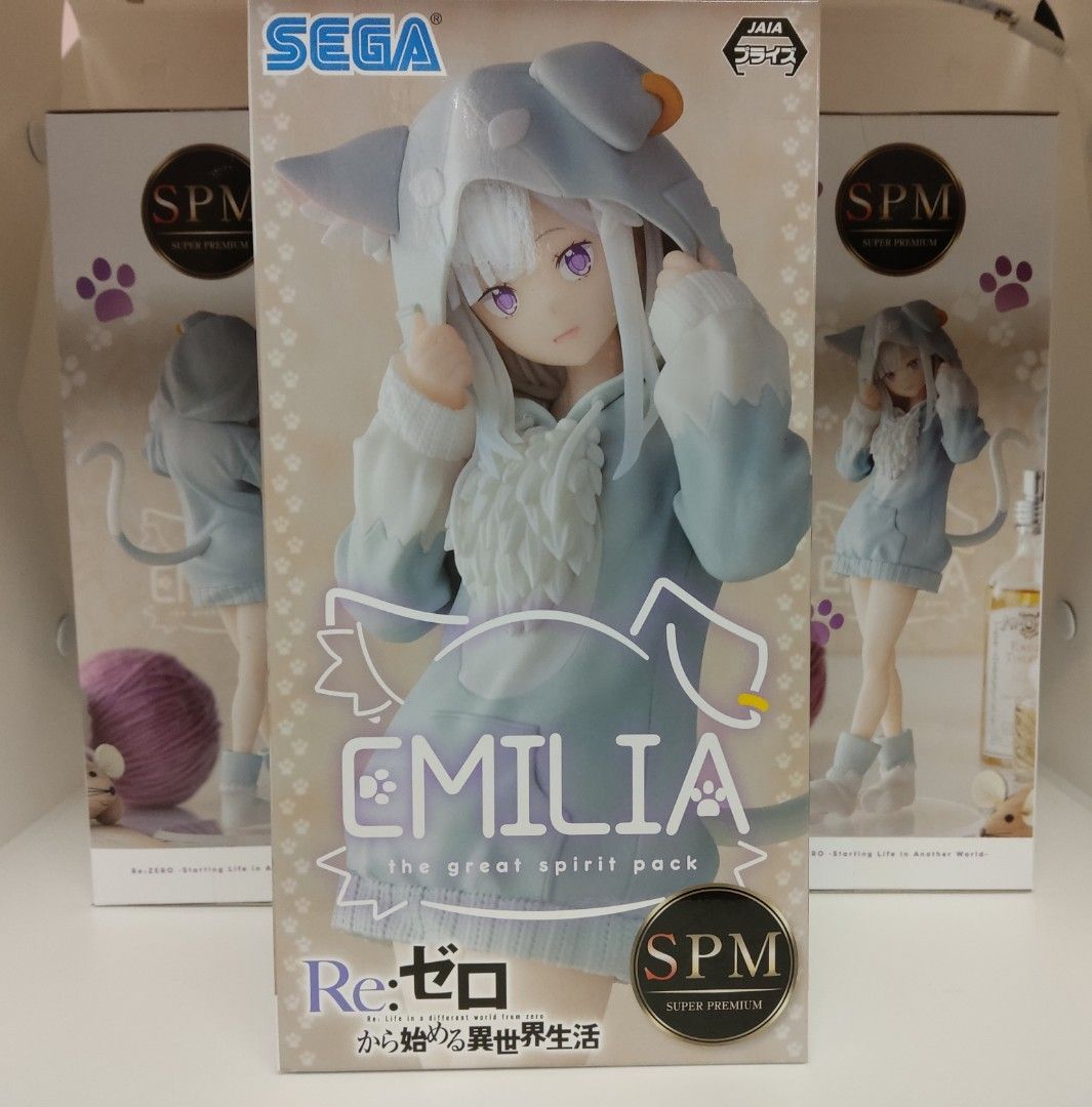 日版 靚盒 Sega Re : 從零開始的異世界生活 愛蜜莉雅 大精靈 帕克 衛衣 SPM 模型 公仔 Re: Zero Emilia The great spirit pack 景品 ...