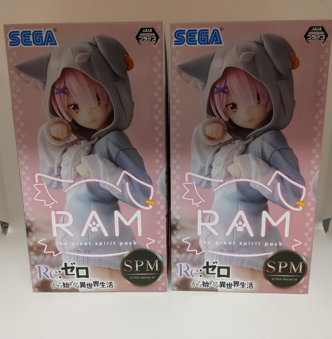 日版 靚盒 Sega Re : 從零開始的異世界生活 拉姆 大精靈 帕克 衛衣 SPM 模型 公仔Re : Zero Ram The great spirit pack 景品 Figure ...
