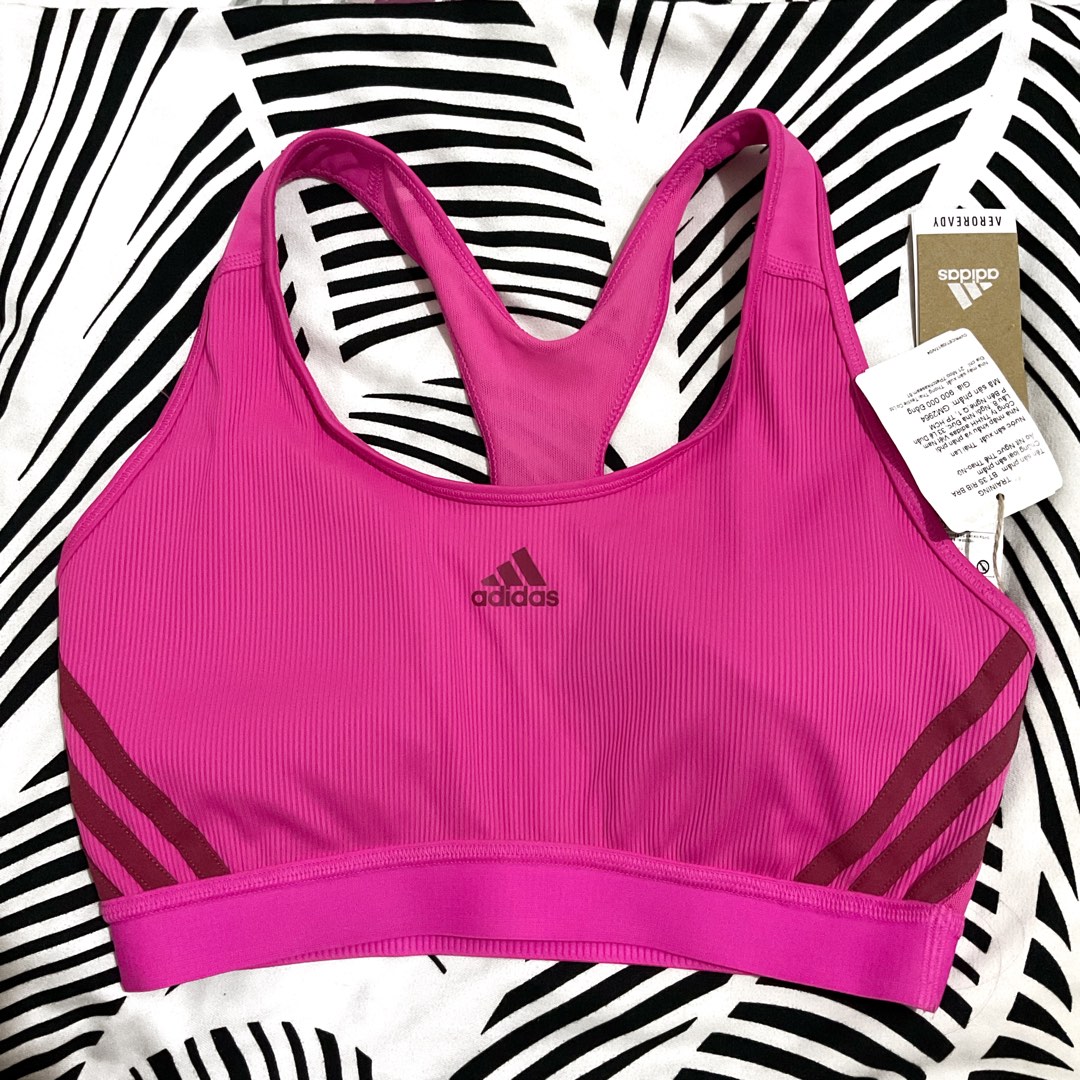 Adidas Ribbed Workout Sports Bra Womens Fashion Activewear On Carousell