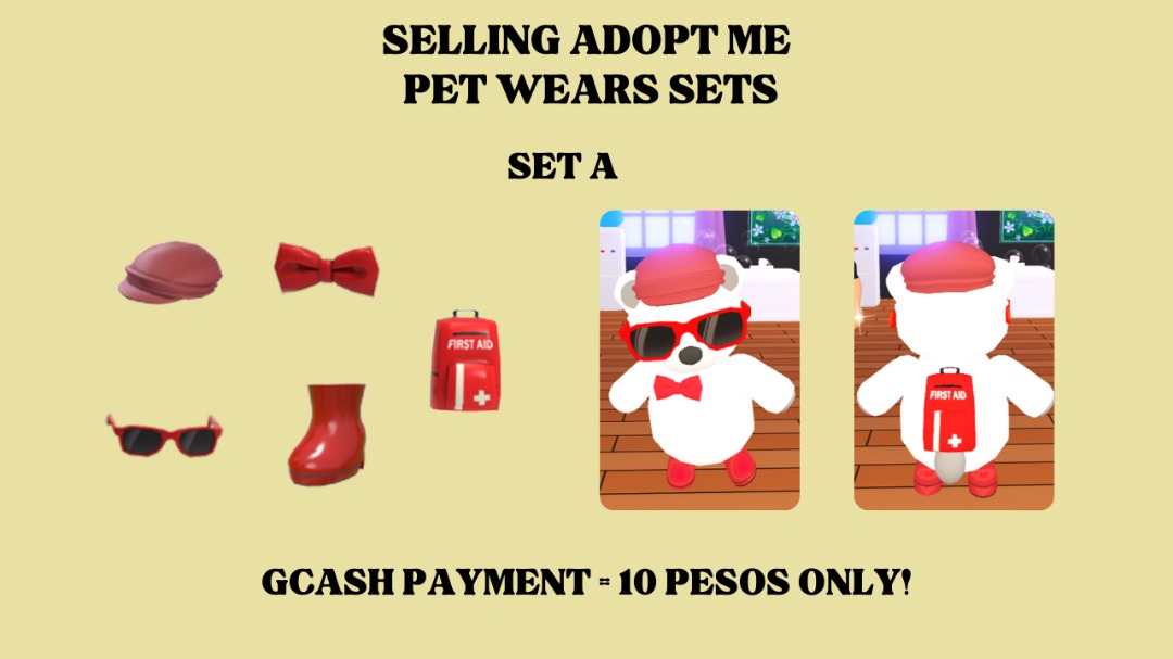 ADOPT ME PET WEAR SETS, Video Gaming, Gaming Accessories, In-Game ...