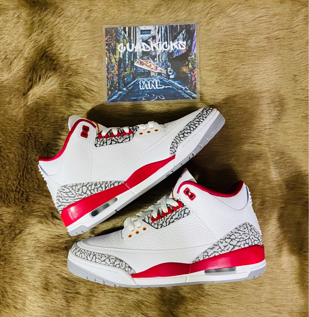 AIR JORDAN 3 RETRO CARDINAL RED, Men's Fashion, Footwear, Sneakers on ...