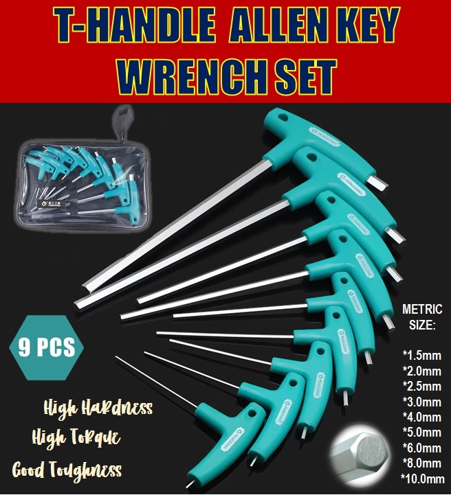 ALLEN KEY 9PCS T-HANDLE SET/ T-HANDLE ALLEN KEY METRIC 1.5-10MM /T ...