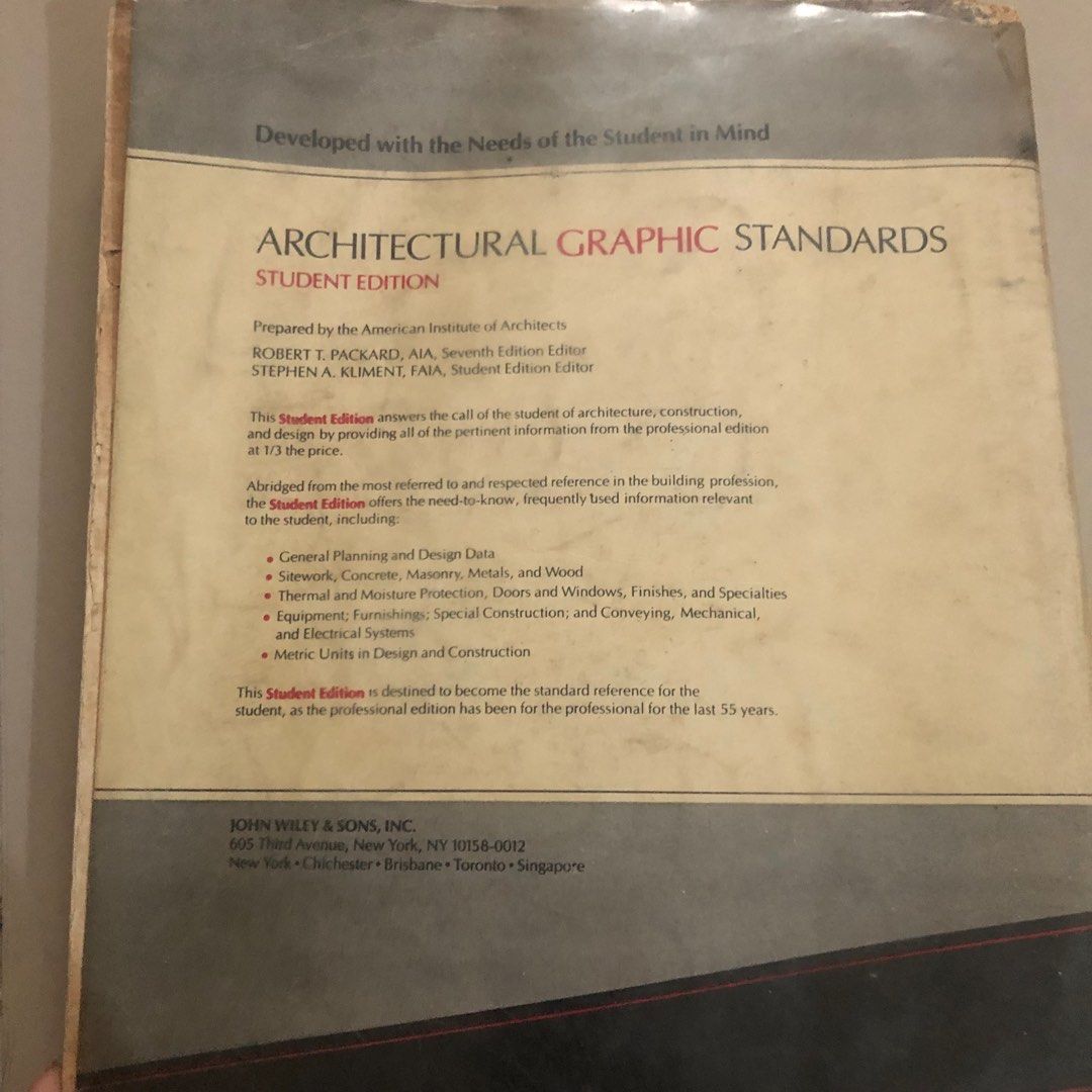 Architectural Graphic Standards by Ramsey Sleeper Student Edition ...