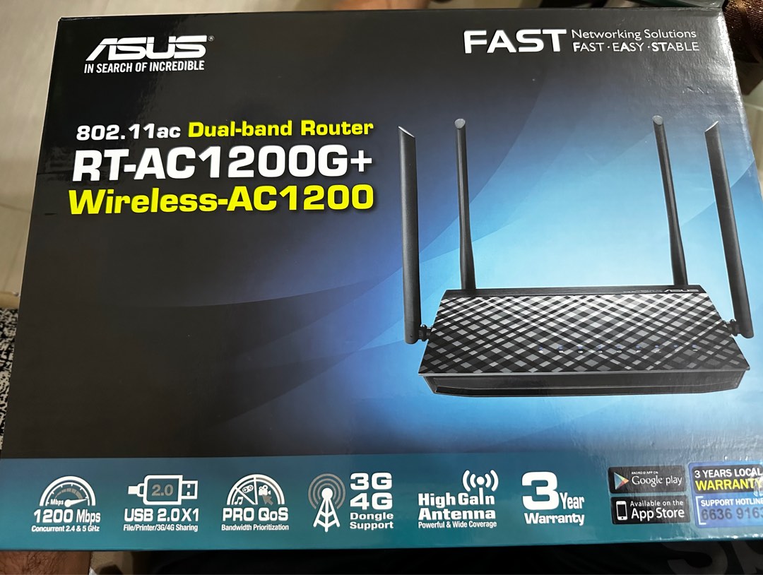 Asus RT-AC1200G+, Computers & Tech, Parts & Accessories, Networking on ...