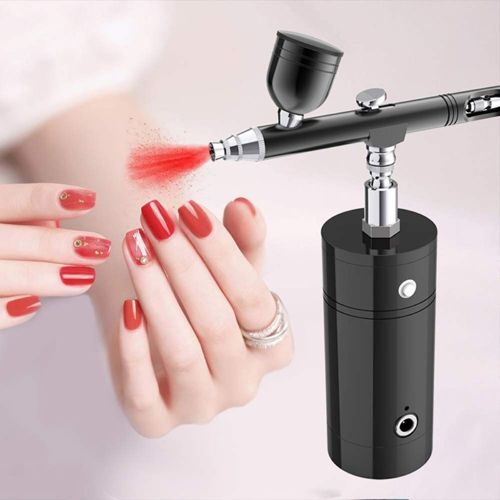 Auto Airbrush Kit Rechargeable Handheld Dual-Action Mini Air Compressor ...