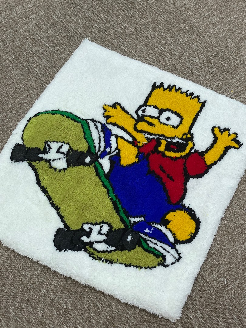 Bart Simpson hand tufted rug, Hobbies & Toys, Stationery & Craft ...