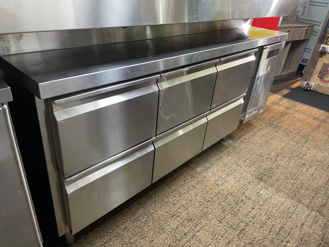 Berjaya open top 6 drawer counter chiller / commercial refrigerator, TV ...
