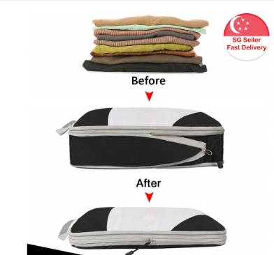 Compression Packing Cubes 3 PC Organiser - Space Saving Bag - Storage ...