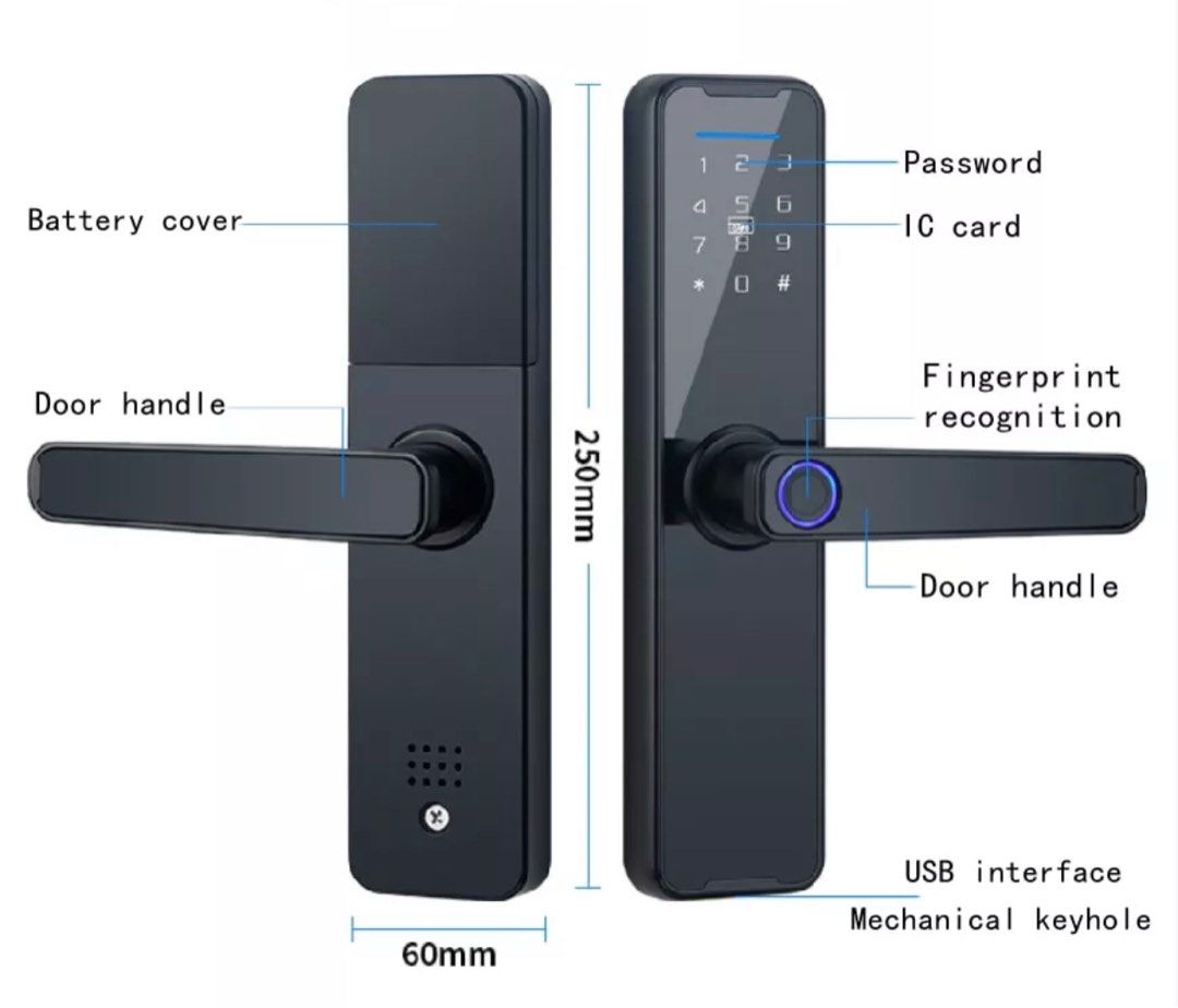 Digital door lock, Furniture & Home Living, Security & Locks, Locks ...