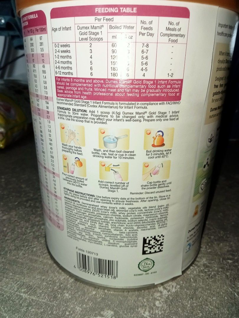 Dumex :MAMIL GOLD ( Infant Formula) 0-12 Months, Babies & Kids, Nursing ...