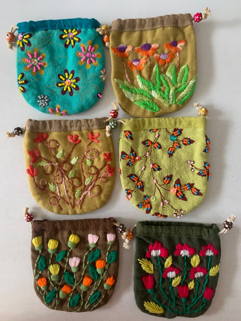 Embroidery pouch, Women's Fashion, Bags & Wallets, Purses & Pouches on ...