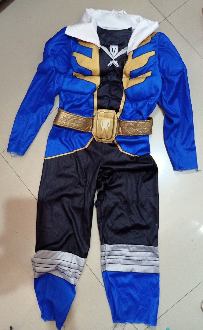 EZEFINDS Blue Muscle Power Ranger Costume 3-4yo, Babies & Kids, Babies ...