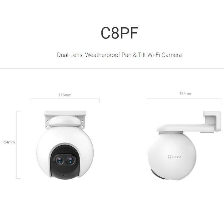 EZVIZ C8PF Dual-Lens Pan & Tilt Wi-Fi Camera FULL HD 1080p AI-Powered ...