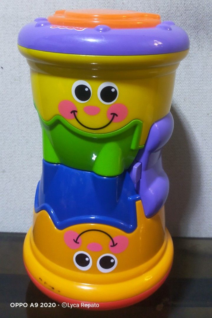 Fisher Price Crawl Along Drum Roll Bongos With Sound And Lights ...