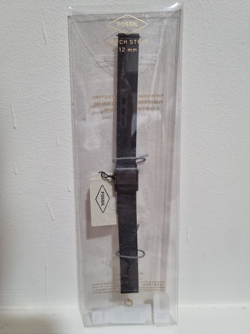Fossil black 12mm mesh strap, Women's Fashion, Watches & Accessories ...