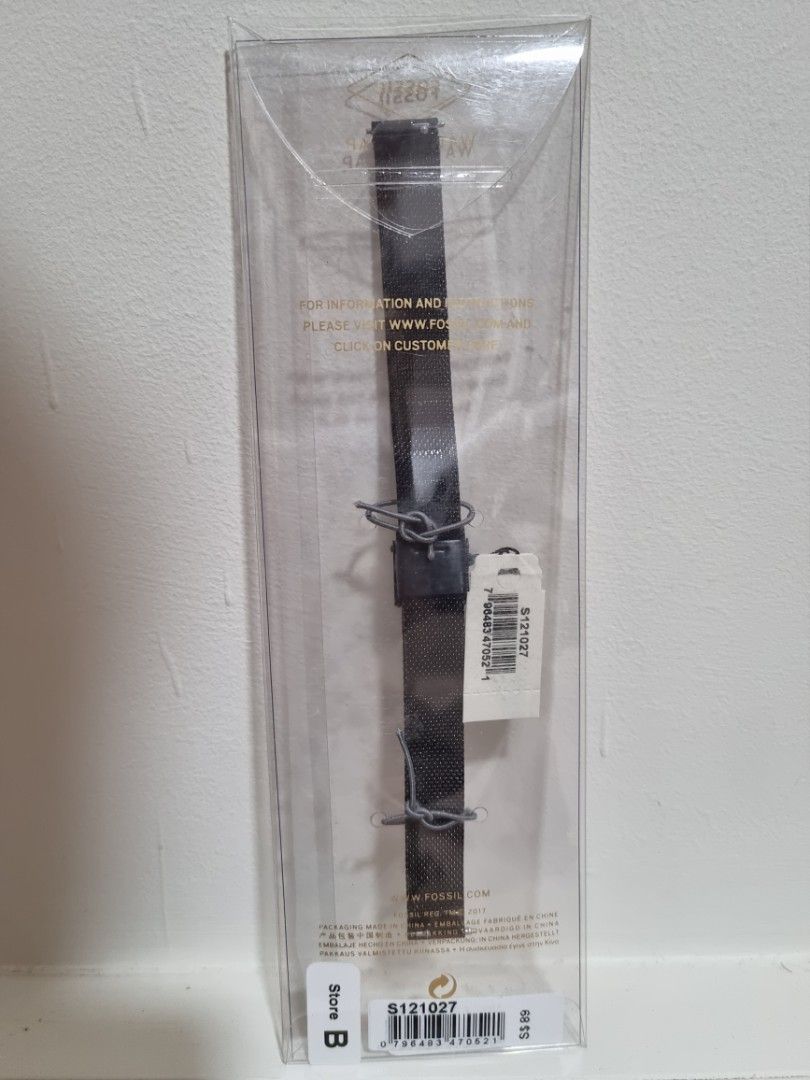 Fossil black 12mm mesh strap, Women's Fashion, Watches & Accessories ...