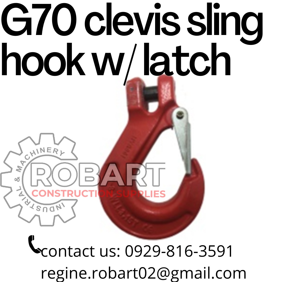 G70 clevis sling hook w/ latch, Commercial & Industrial, Construction Tools & Equipment on Carousell