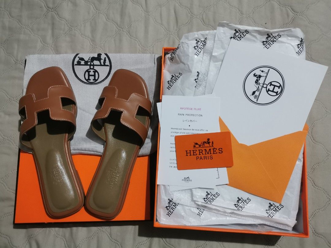 Hermes Oran Brown, Women's Fashion, Footwear, Sandals on Carousell