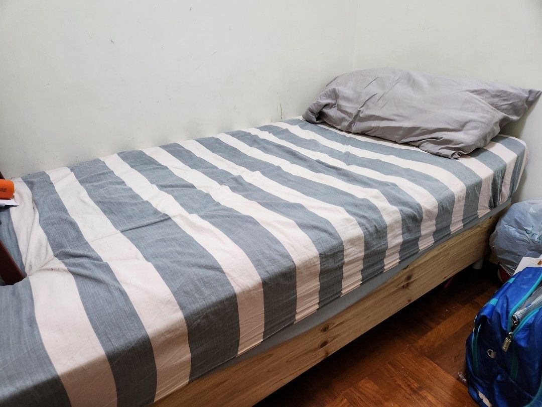 Ikea Espevar single bed with Memotum Mattress, 傢俬＆家居, 傢俬, 床架及床褥 - Carousell