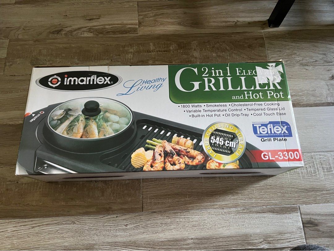 Imarflex 2in1 Griller and Hotpot, TV & Home Appliances, Kitchen ...