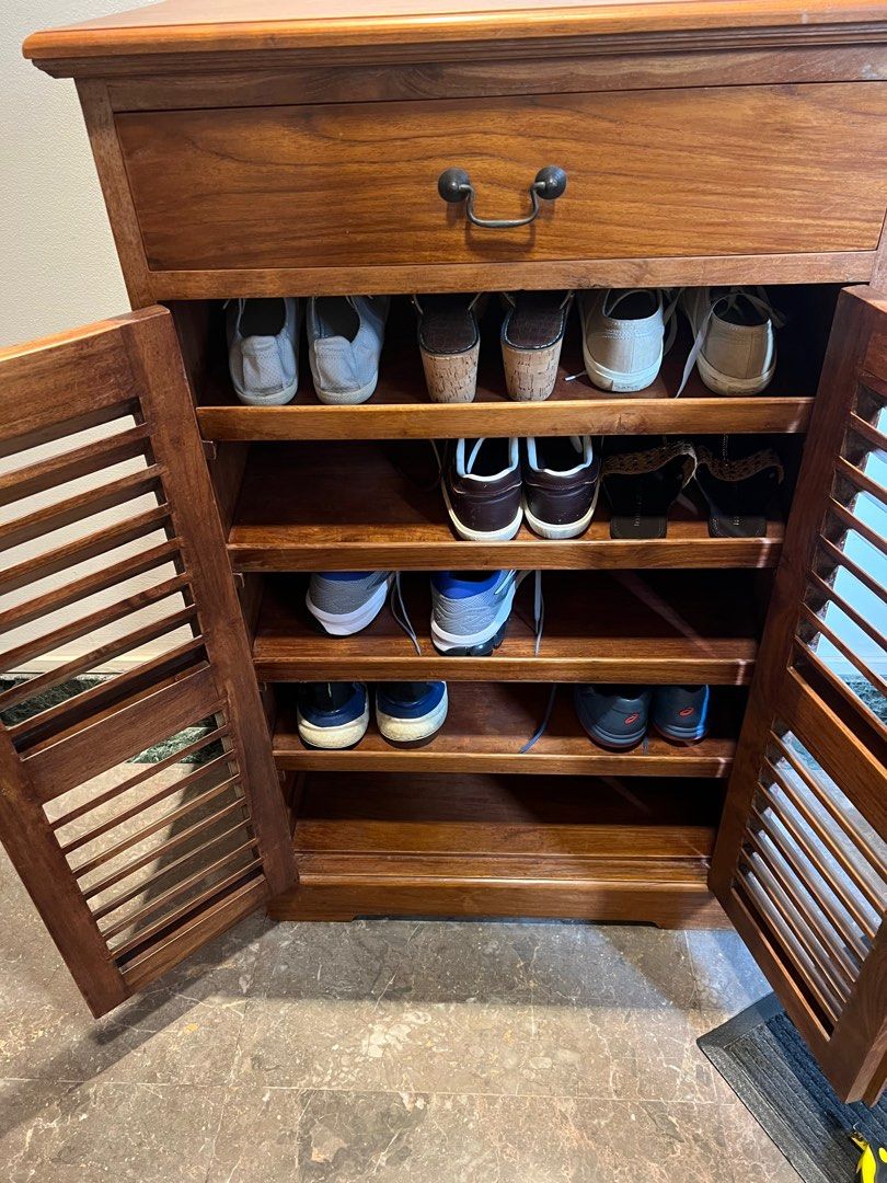 Indonesian Teak shoe cabinet. Excellent condition., Furniture & Home ...