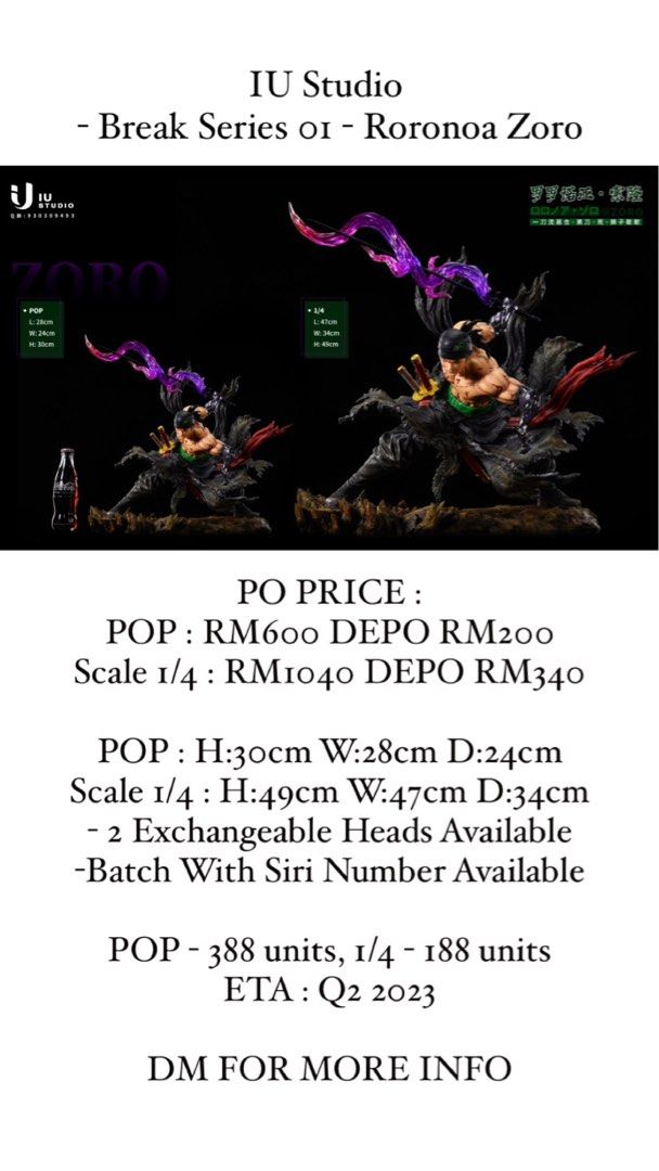 IU Studio - Break Series 01 - Roronoa Zoro, Hobbies & Toys, Toys ...