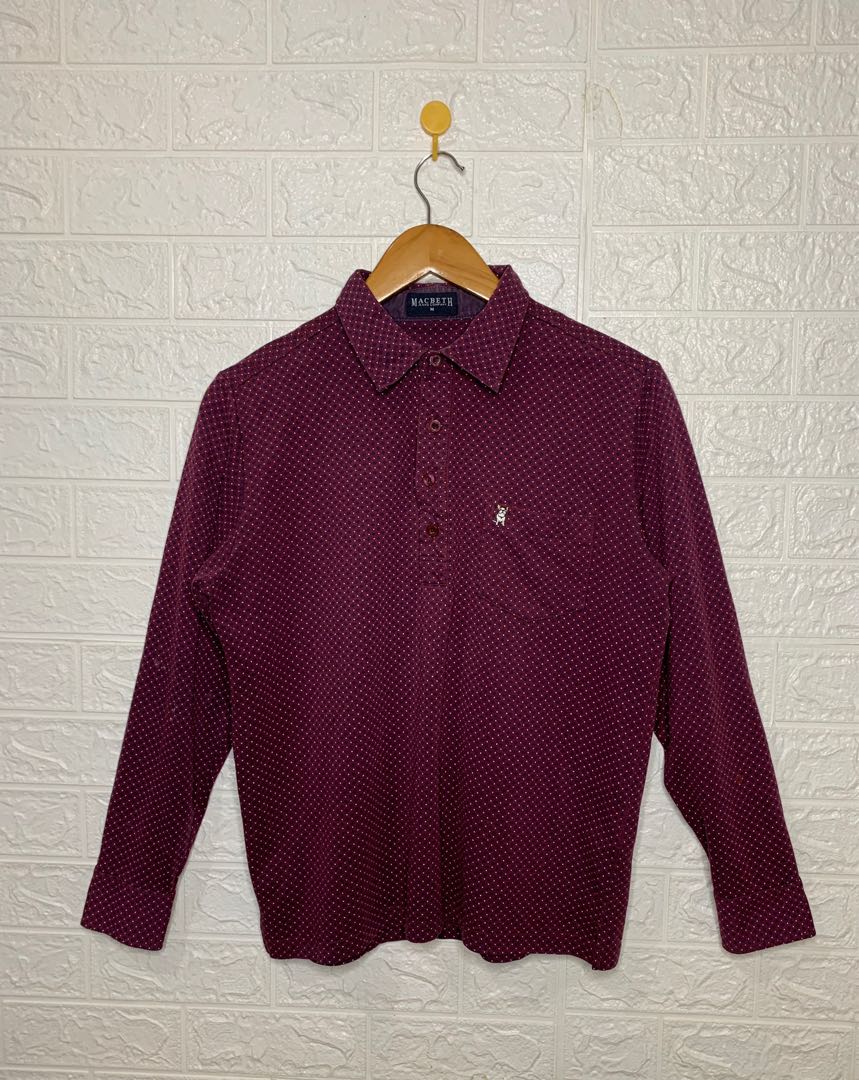 Macbeth polo long sleeve, Men's Fashion, Tops & Sets, Formal Shirts on ...