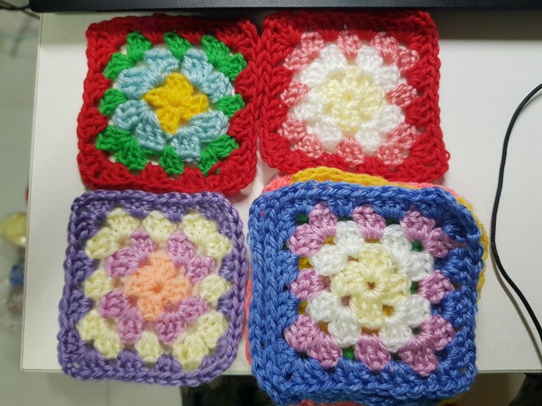 (many listing)crochet bed blanket, granny square|christmas coasters ...
