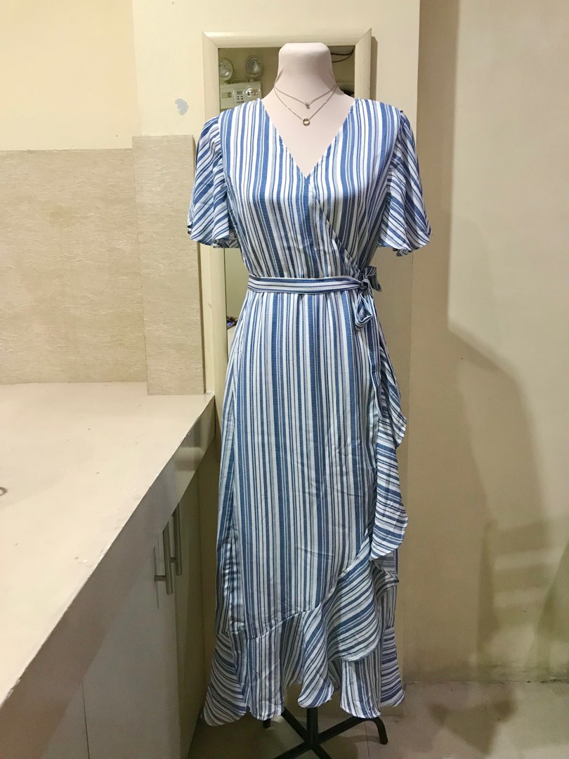 Maxi wrap around dress, Women's Fashion, Dresses & Sets, Dresses on ...