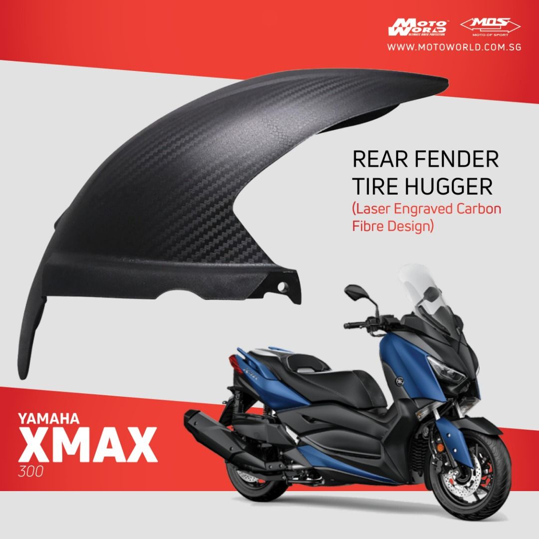 MOS Rear Fender Tyre Hugger for Yamaha Xmax 300 (Laser Engraved Carbon ...