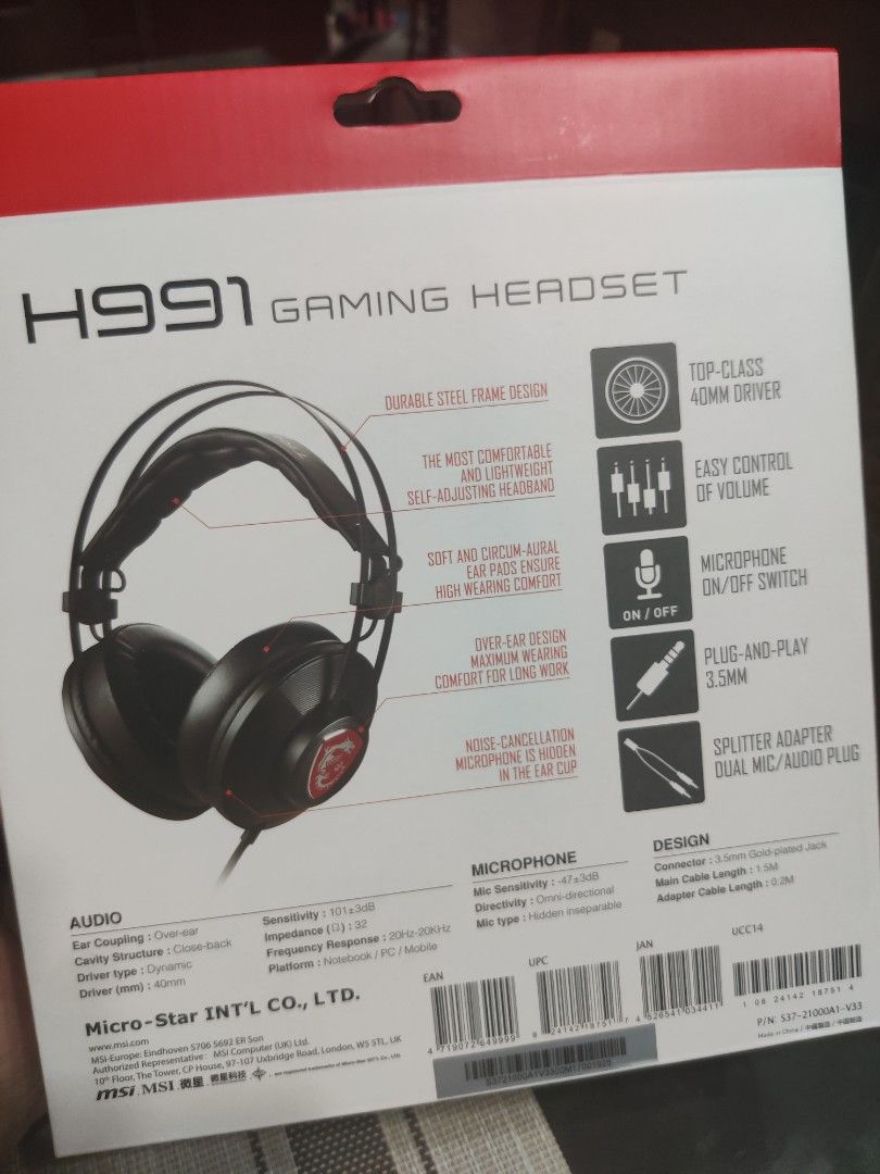 MSI headset H991, Audio, Headphones & Headsets on Carousell