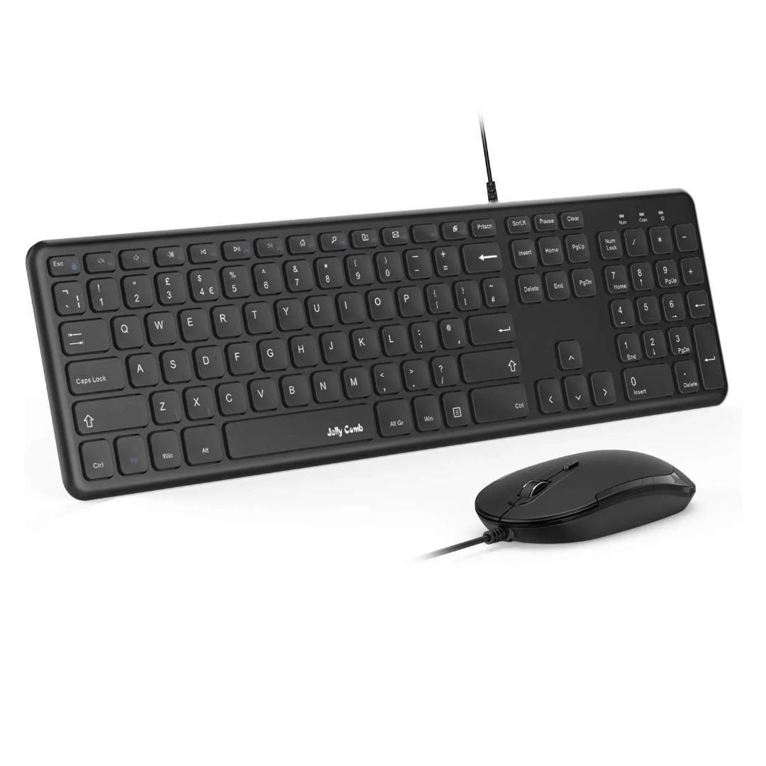 New Arrival Wired Keyboard And Mouse Jelly Comb Kut027c 2 4g Wired Ultra Slim Full Size