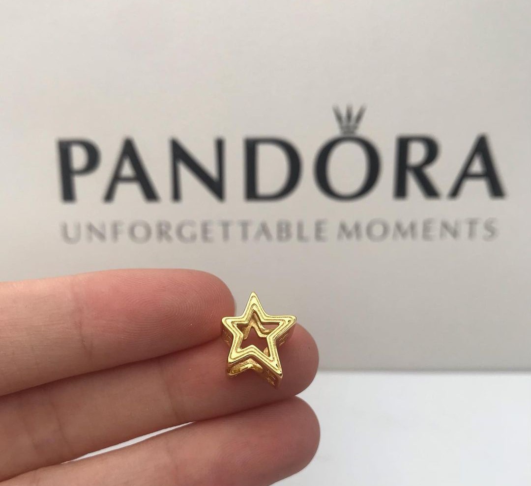 New collection! Auth PANDORA gold shine radiant star charm, Women's ...
