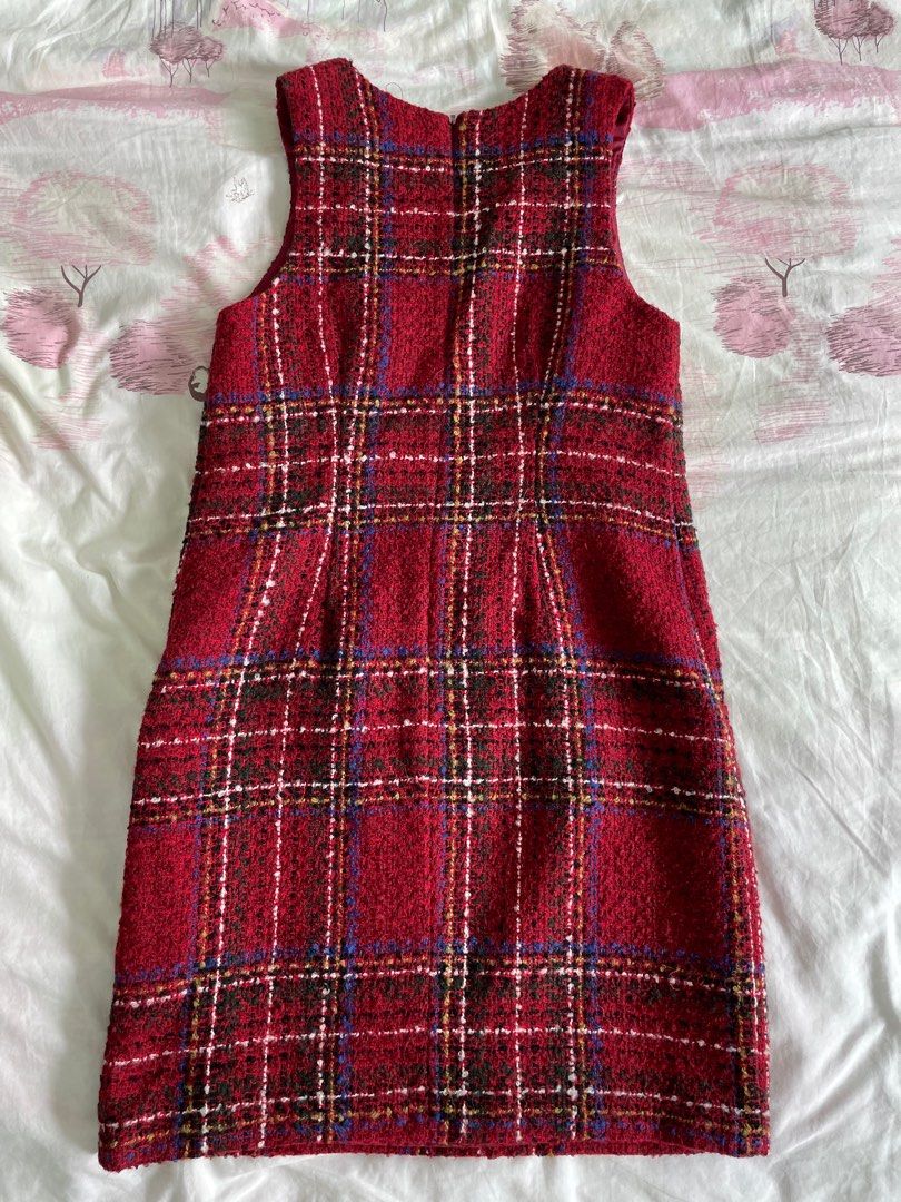 New Look Red Tweed Dress, Women's Fashion, Dresses & Sets, Dresses on ...
