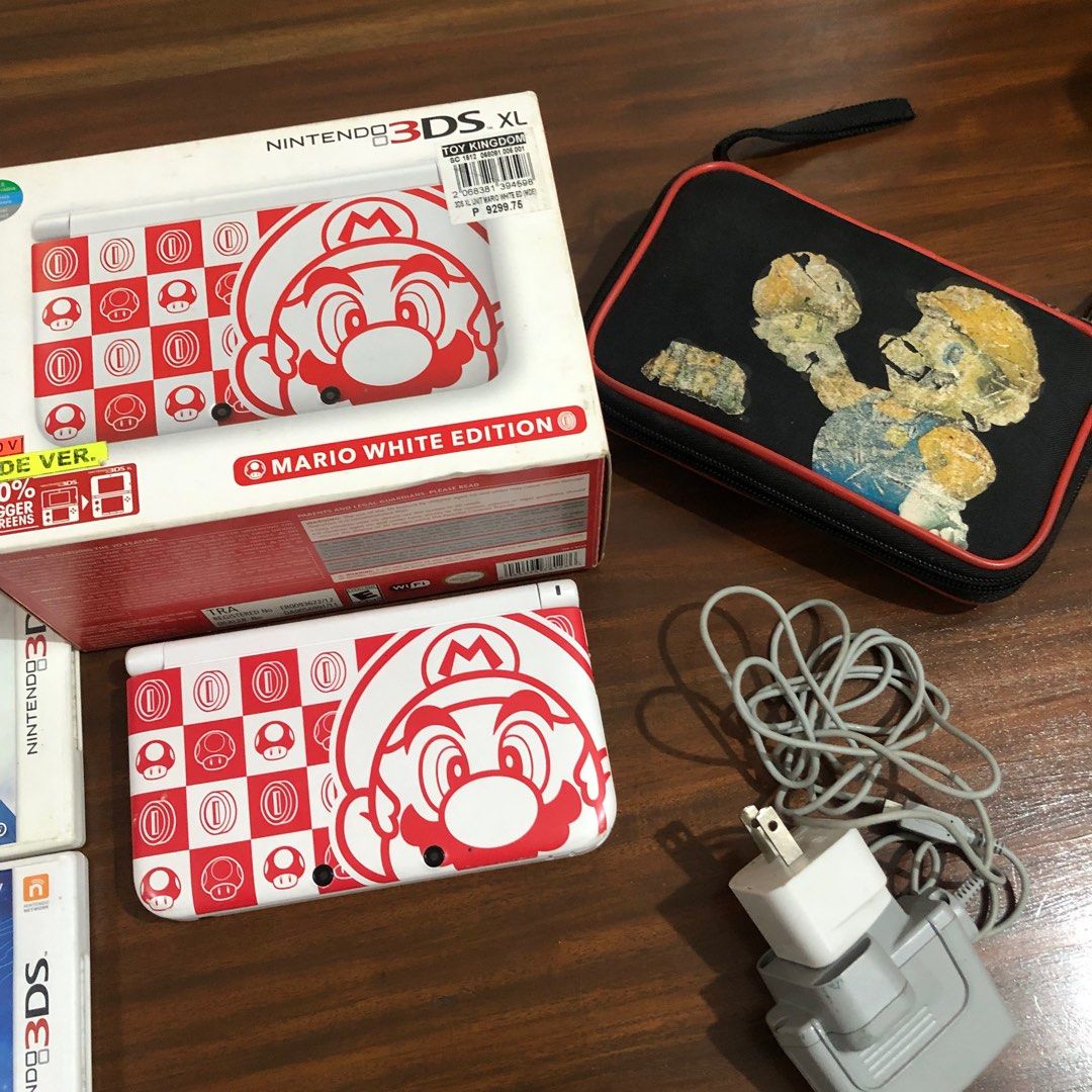 Nintendo 3DS XL Mario White Edition, Video Gaming, Video Game Consoles ...