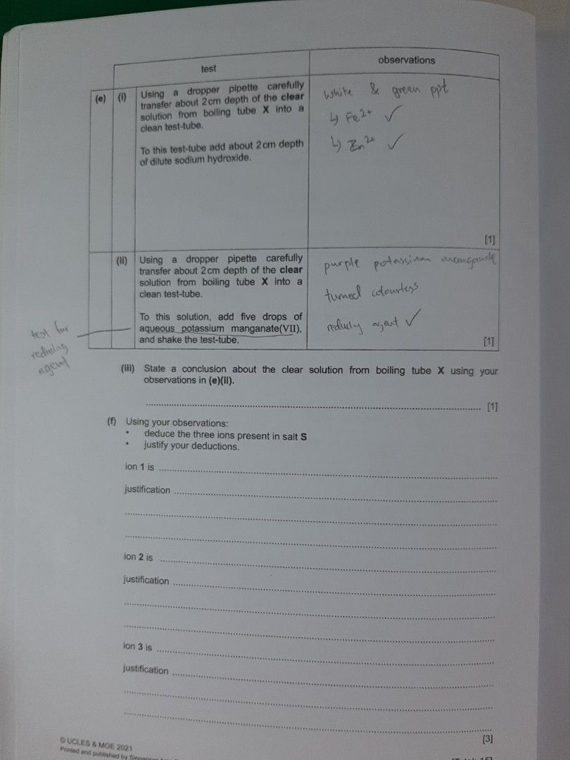 O Level Chemistry Practical TYS (Combine Science), Hobbies & Toys ...