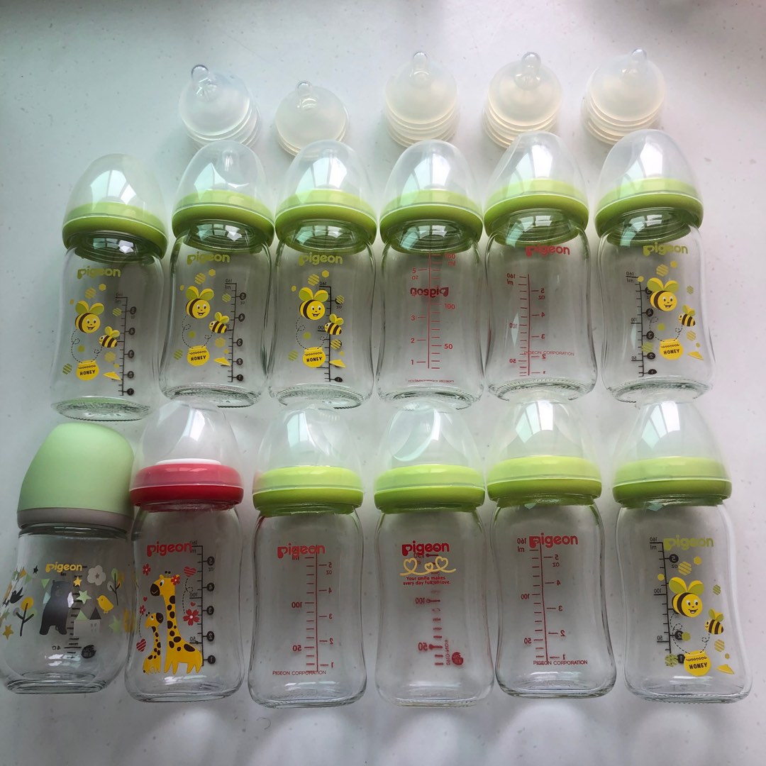 Pigeon milk bottles, pigeon glass bottle., Babies & Kids, Nursing ...
