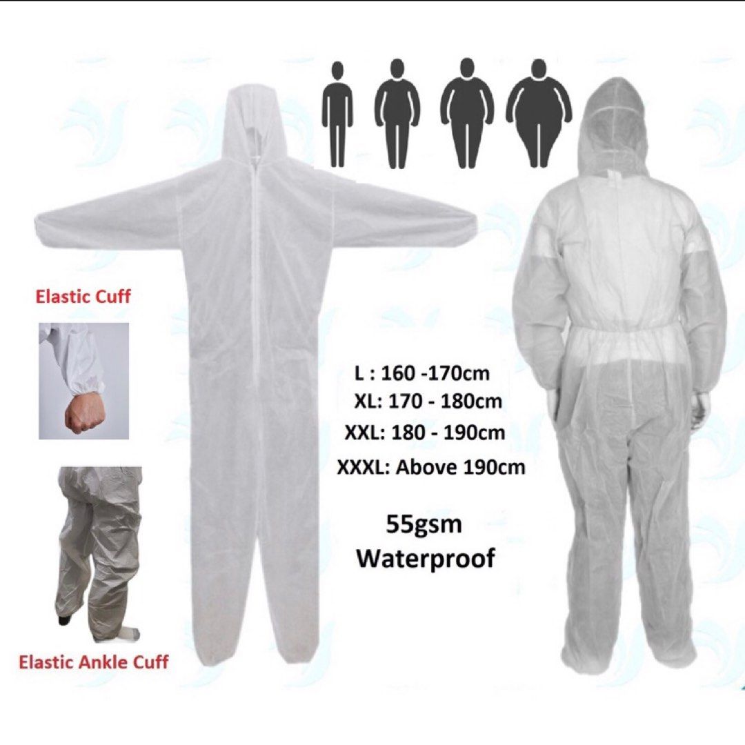 PPE Protective Isolation Suits, Health & Nutrition, Braces, Support ...