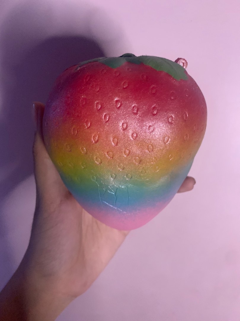 Rainbow Strawberry Squishy, Hobbies & Toys, Toys & Games on Carousell