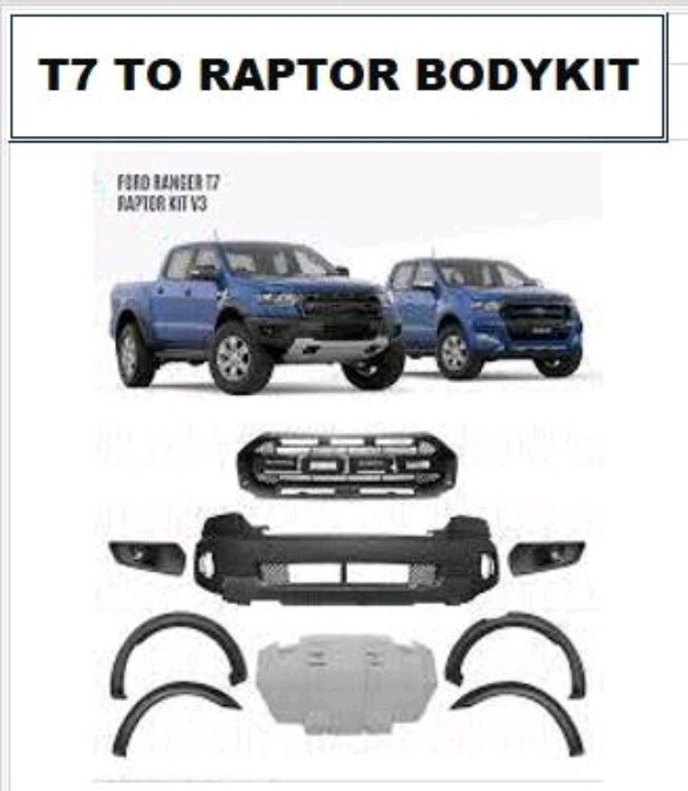 Raptor Upgrade Kit Ford Ranger T7 bumper grille Fender Flares facelift ...