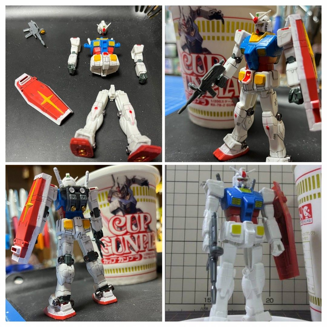 RARE Nissin Cup Noodle X Gundam Model kit cup Gunpla RX78-2 & Char Zaku ...