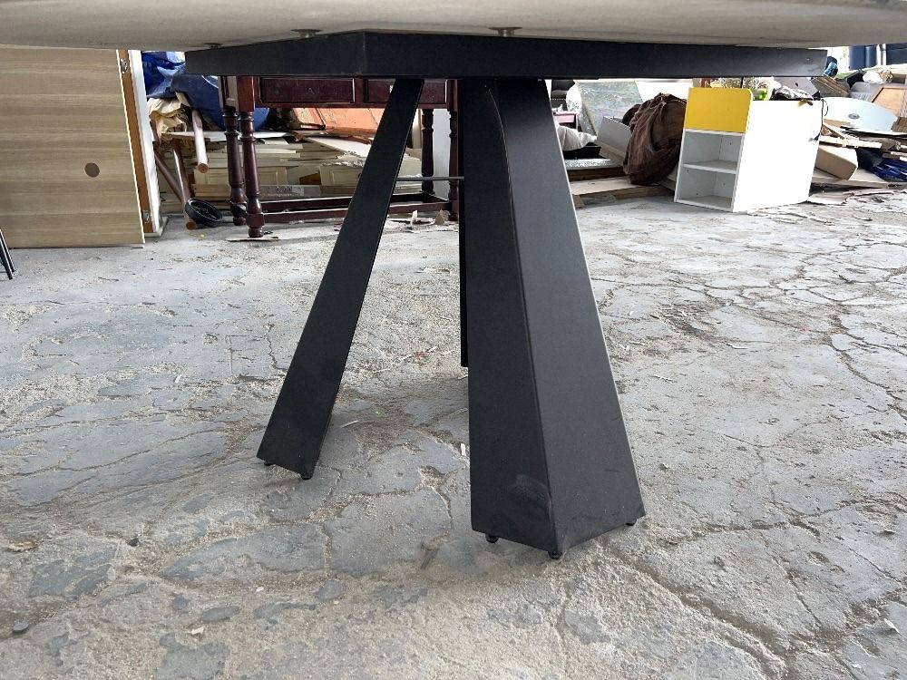 Round Shape 4 Seater Marble Dining Table set with 4 Chairs / Set Meja ...