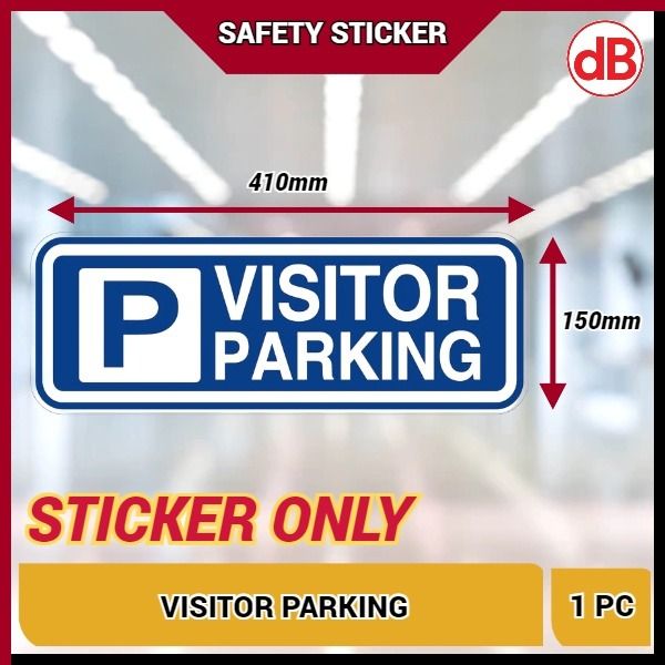 (SAFETY STICKER) (+Board) Visitor Parking Sticker (410mm x 150mm ...