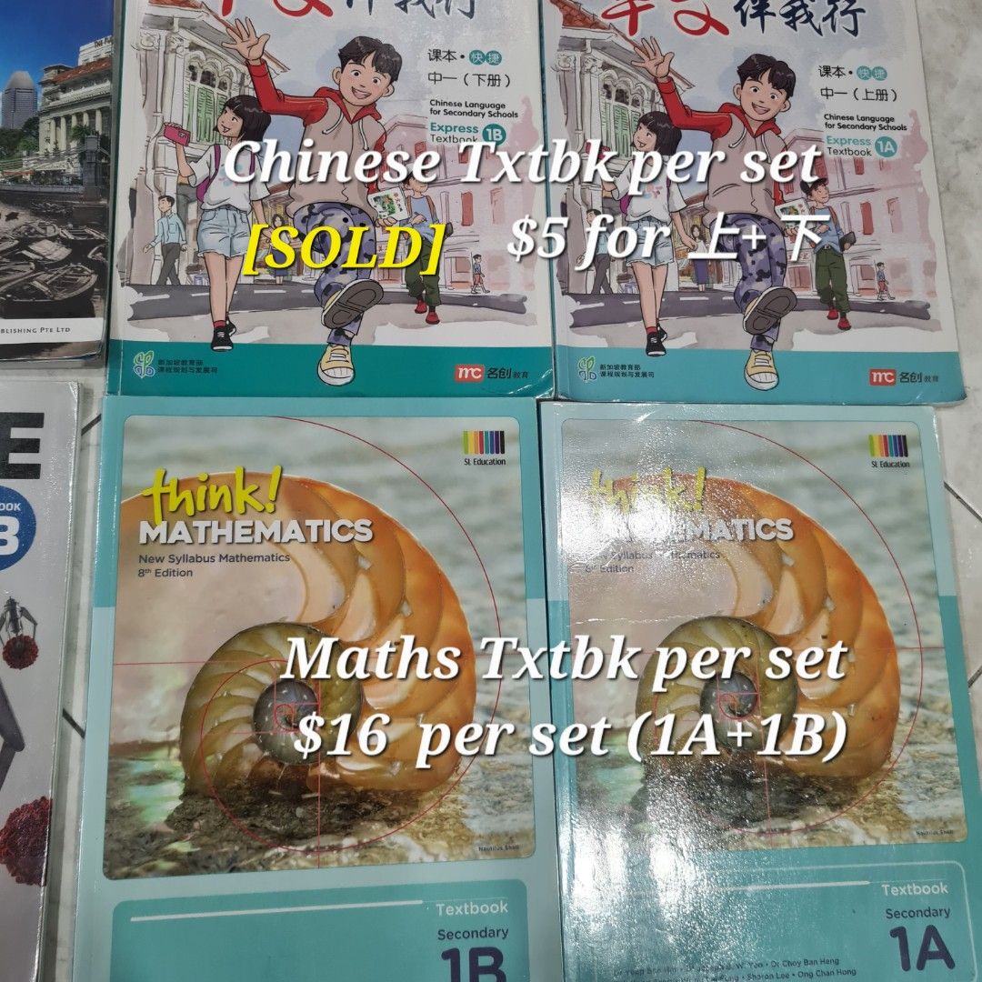 Sec 1 Textbooks FCE Maths Science Chinese Hist Geo, Hobbies & Toys ...